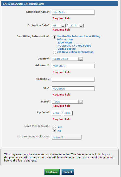 Process Credit Card Payment