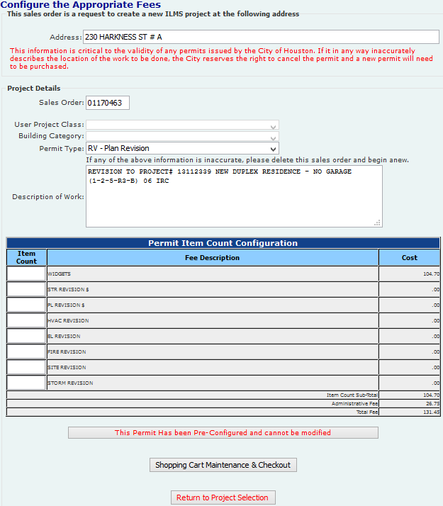 Plan Revision for an Existing Project