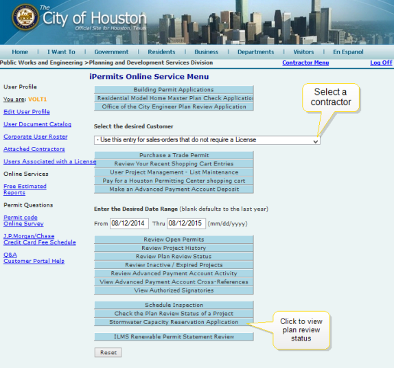 Check the Plan Review Status of a Project
