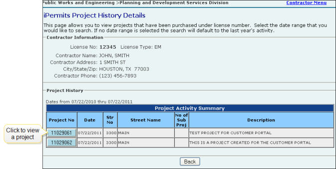 Review Project History