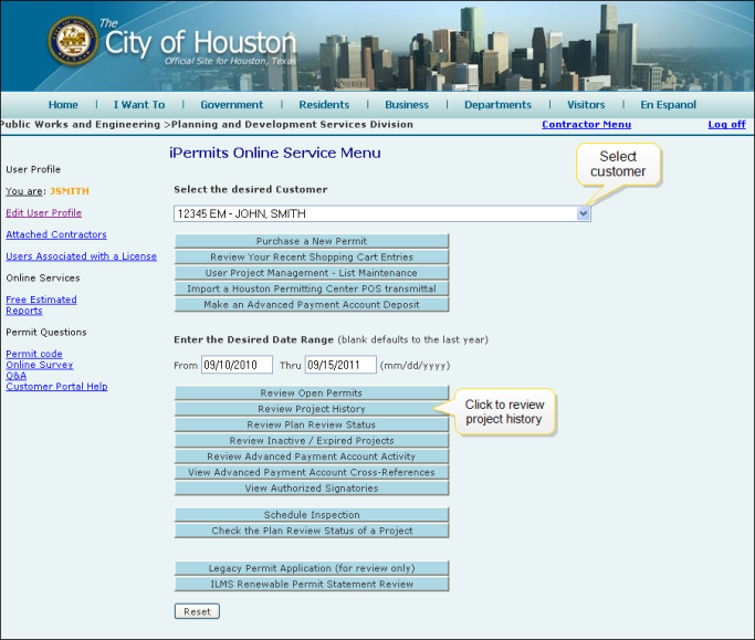 Review Project History