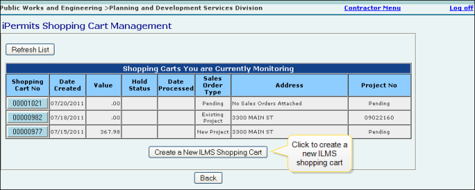 Create a New Shopping Cart