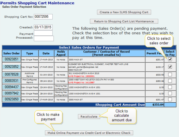 Purchase a Permit for an Existing Project